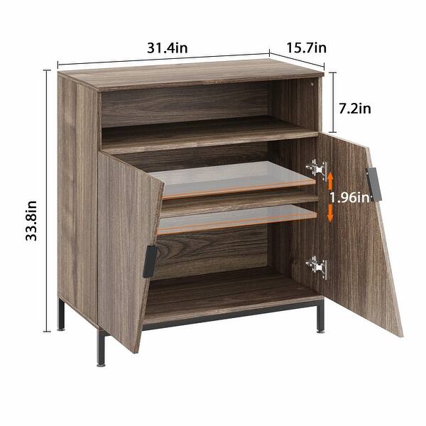Sideboard Buffet Cabinet Storage Cabinet [Oblique Door] [Adjustable ...